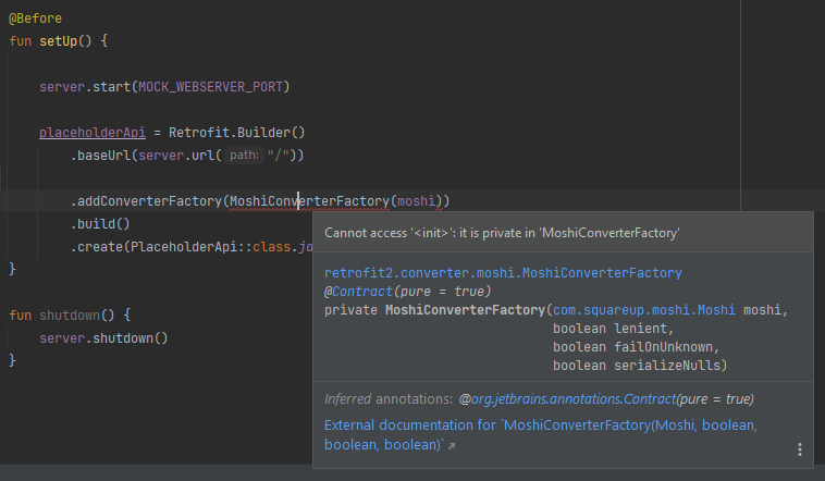 Cannot access '': it is private in 'MoshiConverterFactory' //Android Kotlin Dev Diary • Catzie ...